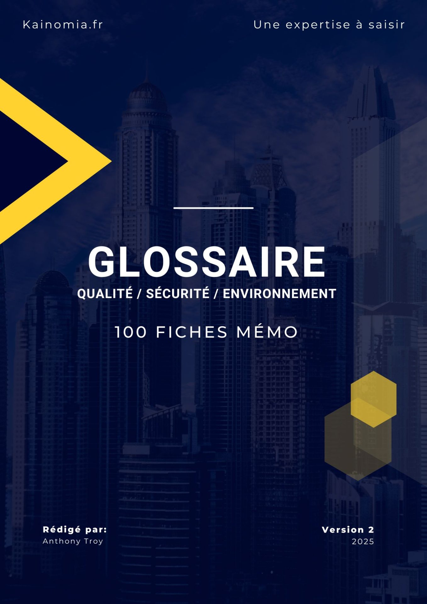 Glossaire QSE - 100 Fiches mémo - Réf : 5255 - Kainomia